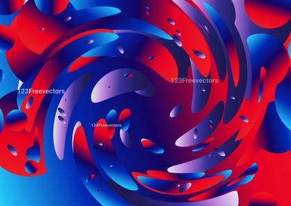 Abstract Red and Blue Gradient Liquid Shapes Background Illustration