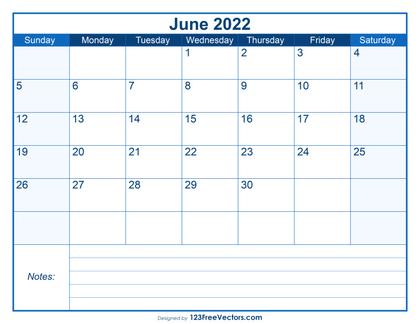 10 June 2022 Calendar | Free Vectors | Free Images | 123Freevectors