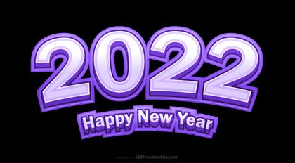 Free Download Happy New Year 2022 Purple and Black Background