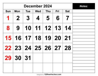Free Calendar December 2024
