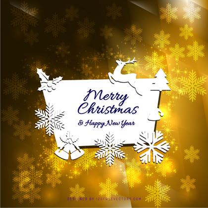 Merry Christmas and Happy New Year Greeting Card Template