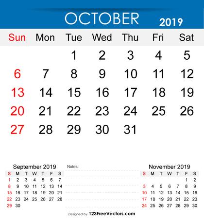 10 October 2019 Calendar | Free Vectors, Photos, Artwork Images ...