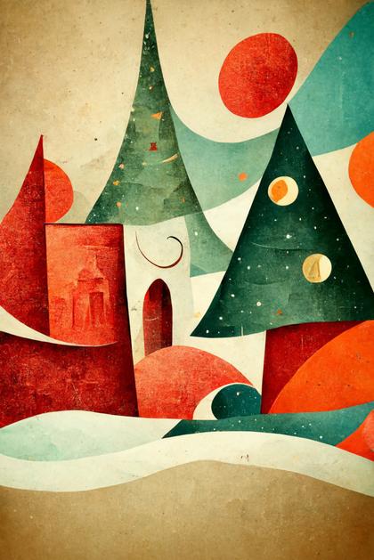 Free Vincent Van Gogh Style Christmas Theme Background