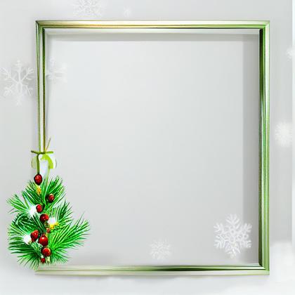 Free Green Christmas Frame Image