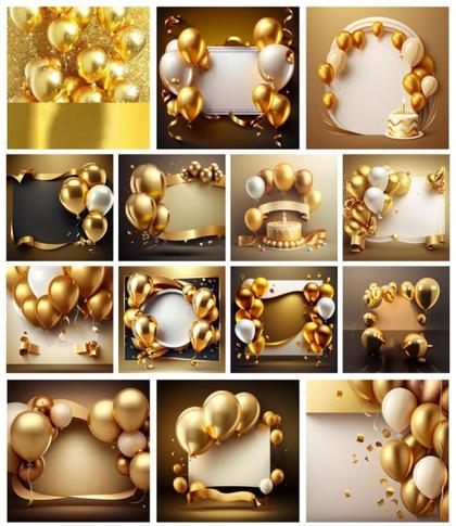 1 Gold Happy Birthday Card Design Bundles | Download High-resolution ...