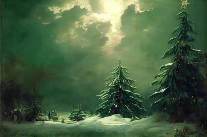 Free Vincent Van Gogh Style Christmas Theme Background Image