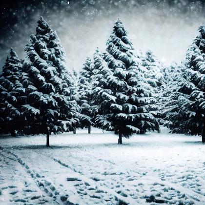 Free Download Winter Trees Background with Snowfall