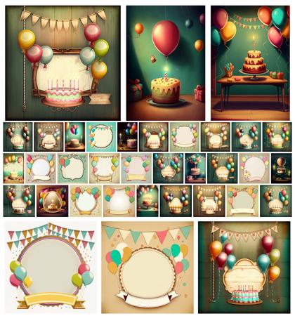 Old World Charm: A Vintage Birthday Background Odyssey | 123freevectors
