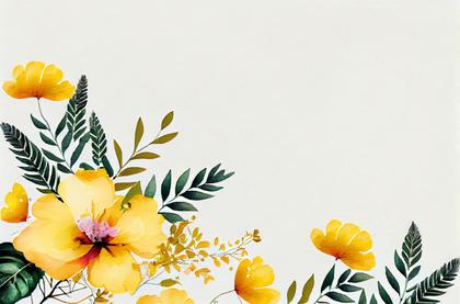 Free Download Watercolor Yellow Flower Card Background