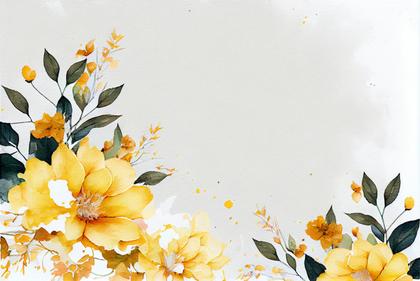 Free Download Watercolor Yellow Flower Card Background