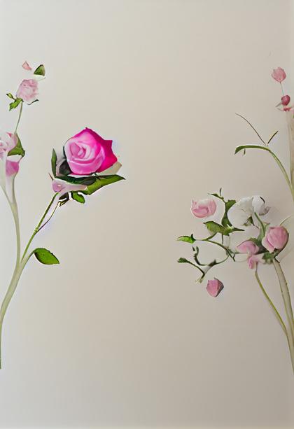 Free Rose Flower on Beige Card Background Image