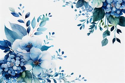 Free Download Watercolor Blue Flower Background