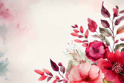 Free Watercolor Pink Flower Card Background Image