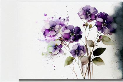 Free Watercolor Violet Flower Background Image