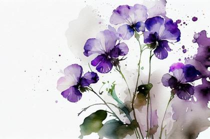 Free Watercolor Violet Flower Background Image