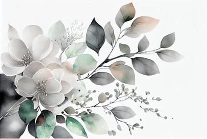 Free Watercolor Silver Flower Background Image