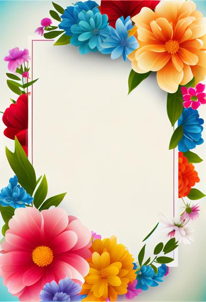 Free Colorful Flower Frame