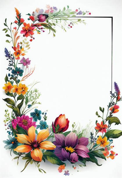 Free Colorful Flower Frame