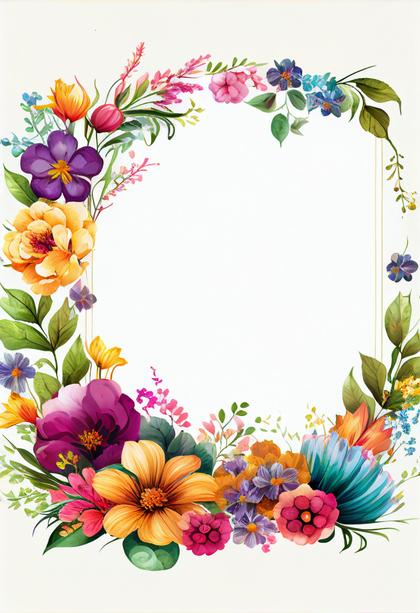 Free Colorful Flower Frame Design