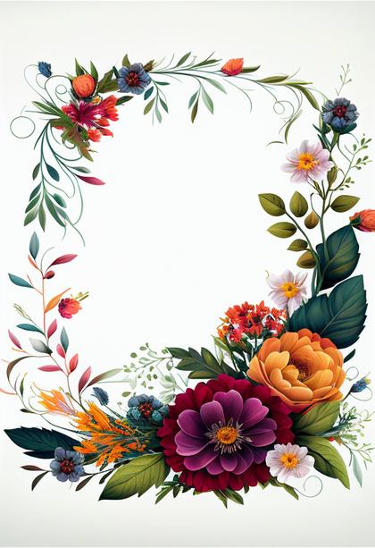 Free Colorful Flower Frame Image