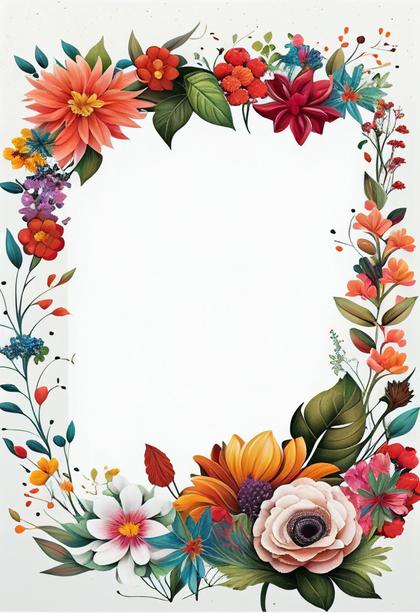 Free Colorful Flower Frame Design