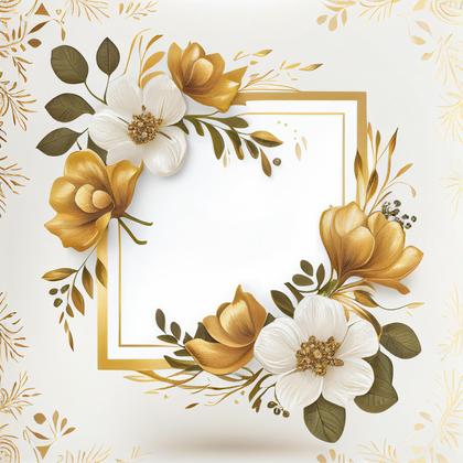 Free Download Gold Flower Frame Design