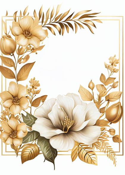 Free Download Gold Flower Frame