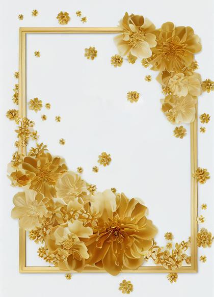 Free Download Gold Flower Frame Design