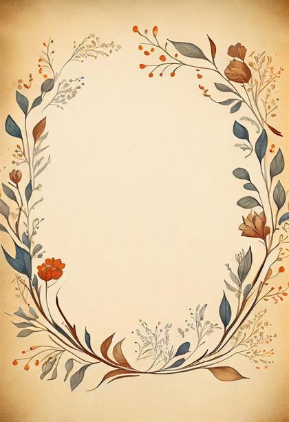 Free Watercolor Vintage Flower Frame Image
