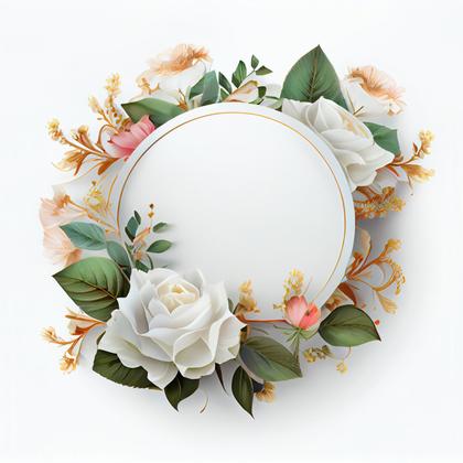 Free White Flower Circle Frame