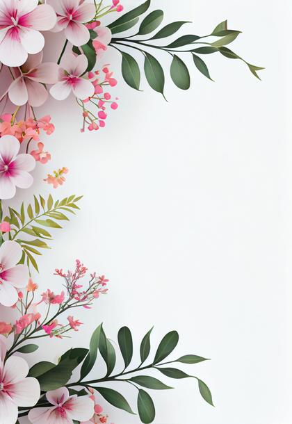 Free Pink Flower Border Image
