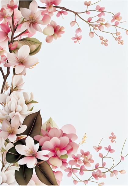 Free Pink Flower Border Image