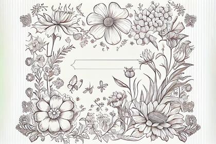 Free Download Flower Line Drawing Coloring Page