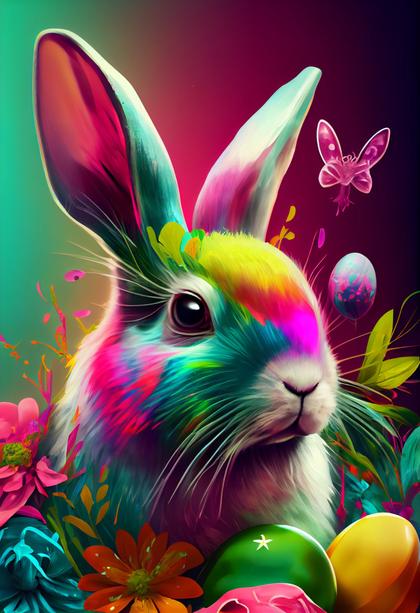 Free Colorful Easter Bunny Image