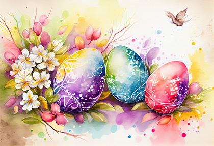 Free Download Watercolor Easter Egg Background Image