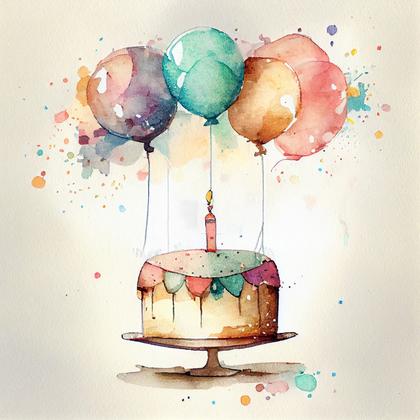 Free Download Watercolor Happy Birthday Card Background