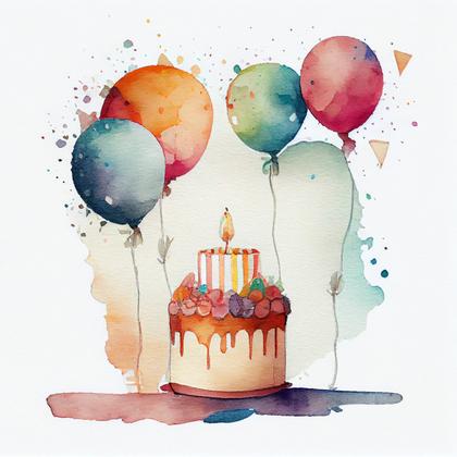 Free Download Watercolor Happy Birthday Card Background