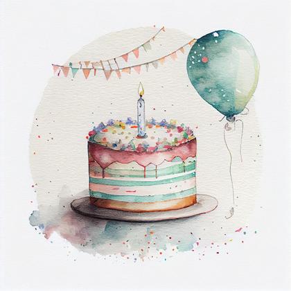 Free Download Watercolor Happy Birthday Card Background
