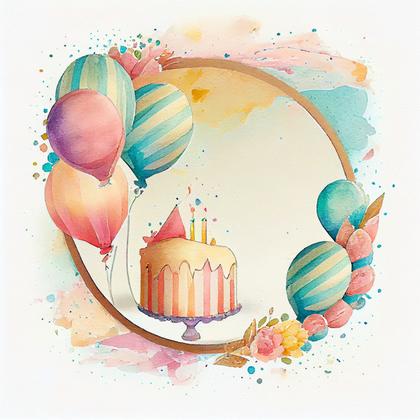 Free Download Watercolor Happy Birthday Card Background