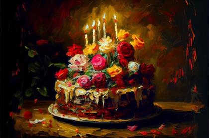 Free Impasto Oil Painting Birthday Background