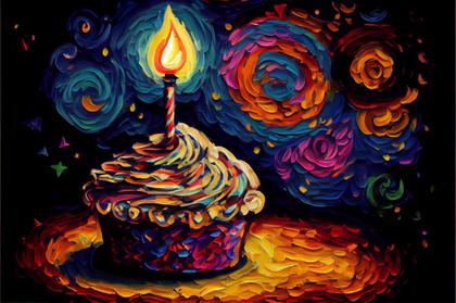 Free Impasto Oil Painting Birthday Background