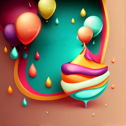 Free Download Liquid Oil Painting Birthday Card Background