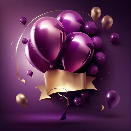 Free Download Purple Happy Birthday Card Background Image