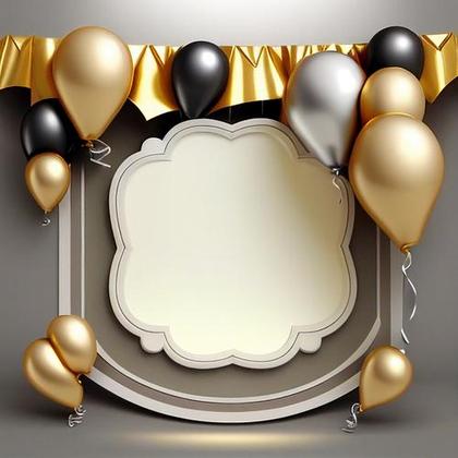 Free Silver and Gold Birthday Card Background Image