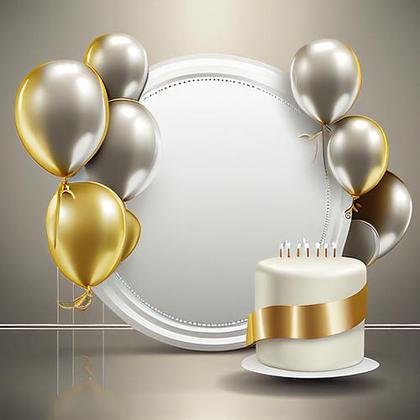 Free Download Silver and Gold Happy Birthday Background