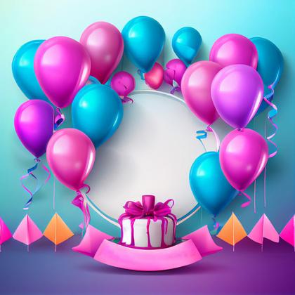 Free Download Pink and Blue Birthday Background