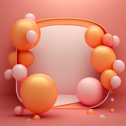 Free Download Pink and Orange Happy Birthday Background Image