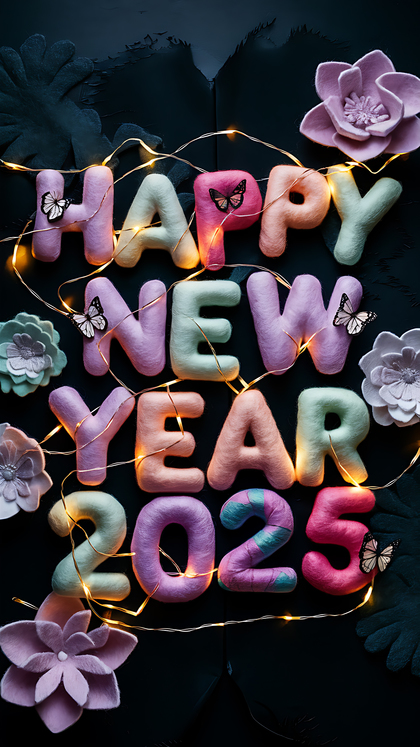 Free Download Chic 2025 New Year Card Design to Celebrate