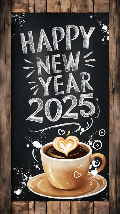 Free Download Chic 2025 New Year Card Design and Art
