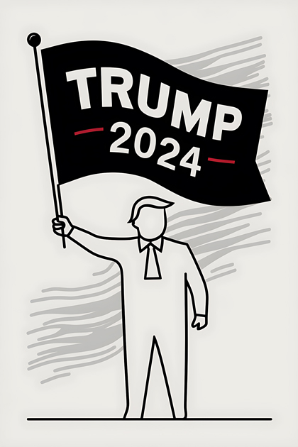 Free Download A Striking Minimalist Line Art Illustration of A Trump ...